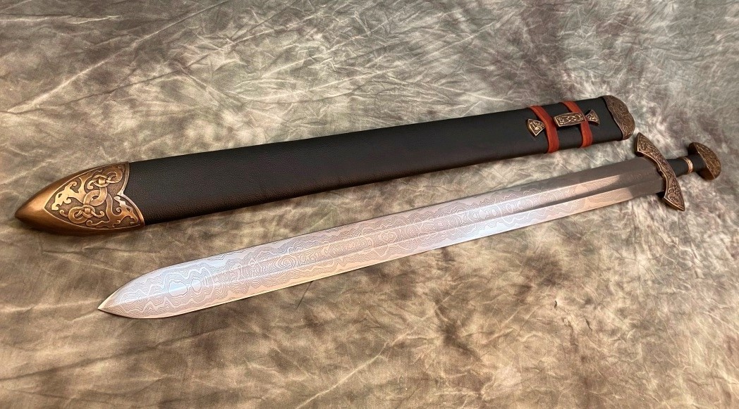 Fully functional fantasy sword with hardened and tempered steel blade