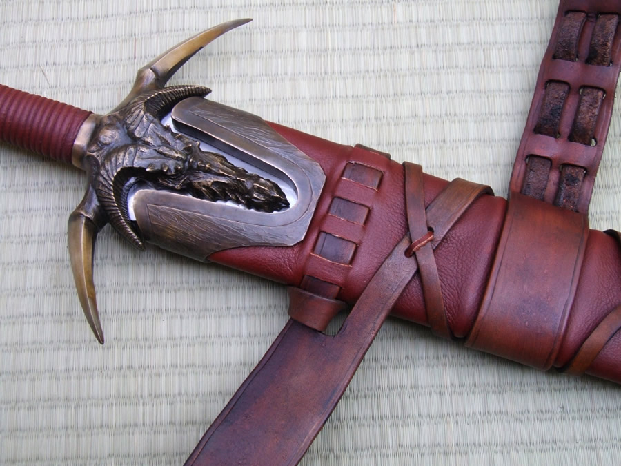 Fully functional fantasy sword with hardened and tempered high carbon ...