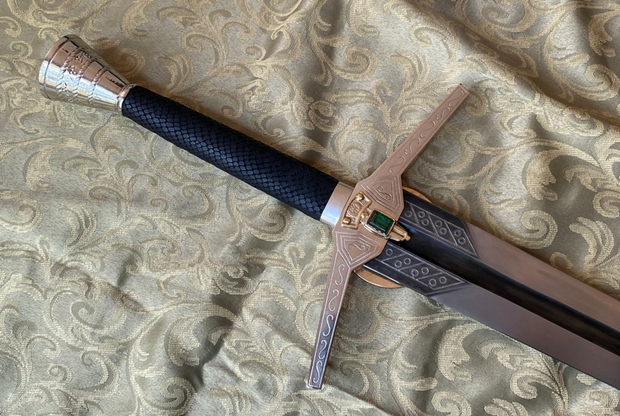 Fully functional fantasy sword with hardened and tempered steel blade